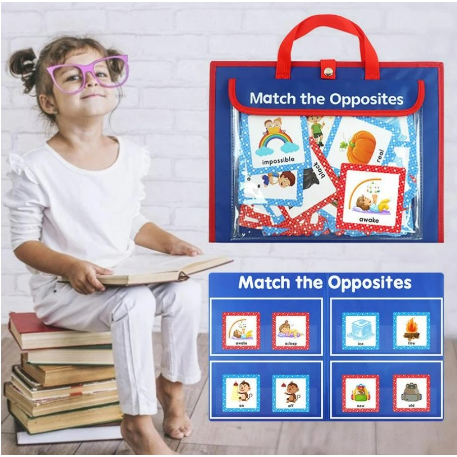 Match The Opposites Flash Cards Pocket Chart Card Match It Cards Game ...