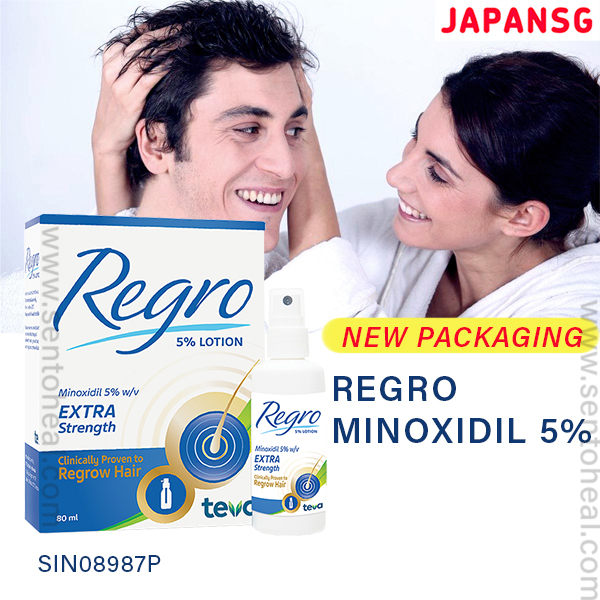 REGRO (topical minoxidil) 5% Hair Lotion 80ml - Clinically proven regrow hair/ Stimulate hair ...