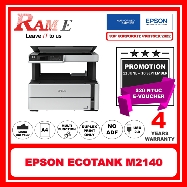 Epson EcoTank Monochrome M2140 All-in-One Ink Tank Printer | Shopee ...
