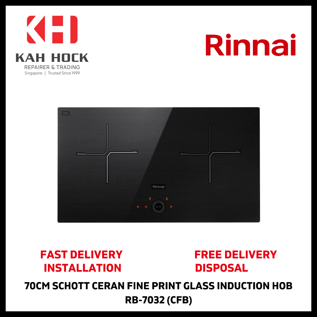 RINNAI RB-7032 (CFB) 70CM SCHOTT CERAN FINE PRINT GLASS HOB - 2 YEARS ...