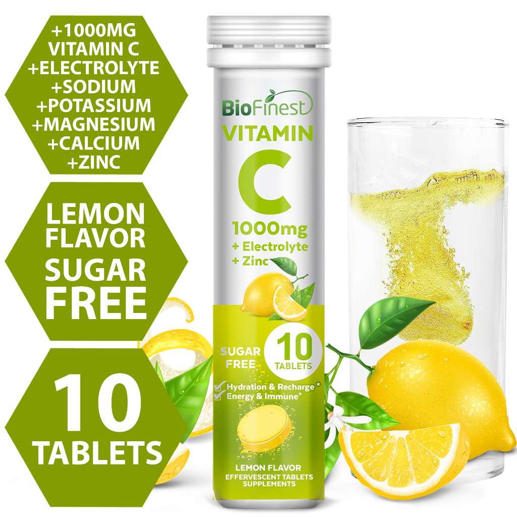 Biofinest Effervescent Vitamin C 1000mg D3 Zinc Collagen Multivitamin ...