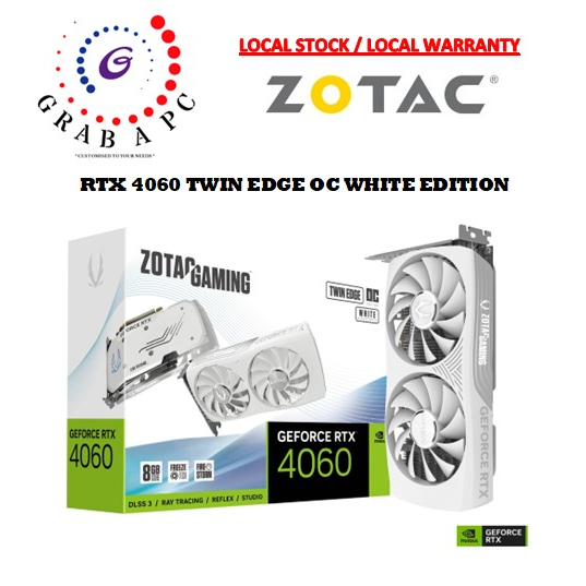 ZOTAC GAMING GEFOECE RTX 4060 TWIN EDGE OC WHITE EDITION 8GB (ZT ...
