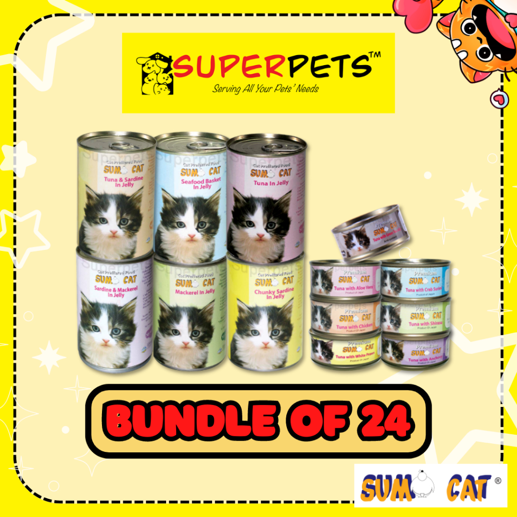 🐱 [BUNDLE OF 24] Sumo Cat - Cat Canned Food (80g / 400g x 24 cans) | Shopee Singapore
