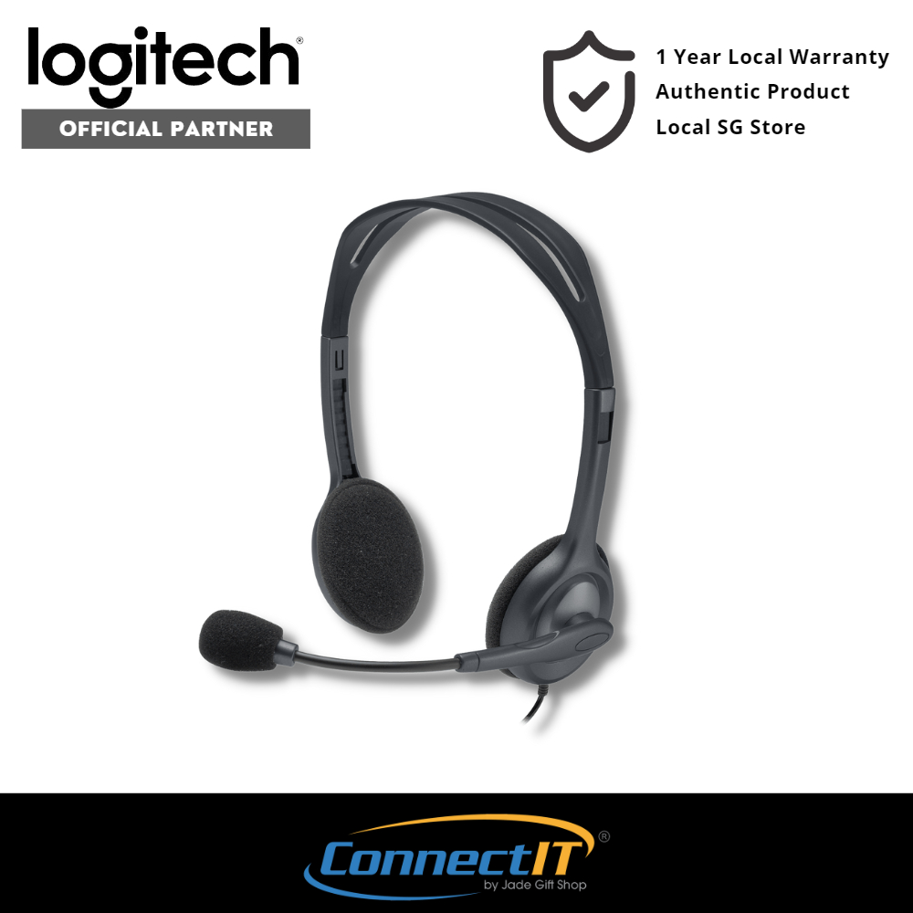 Logitech H111 On Ear Headphones with Noise Cancelling Mic (1 Year Local ...