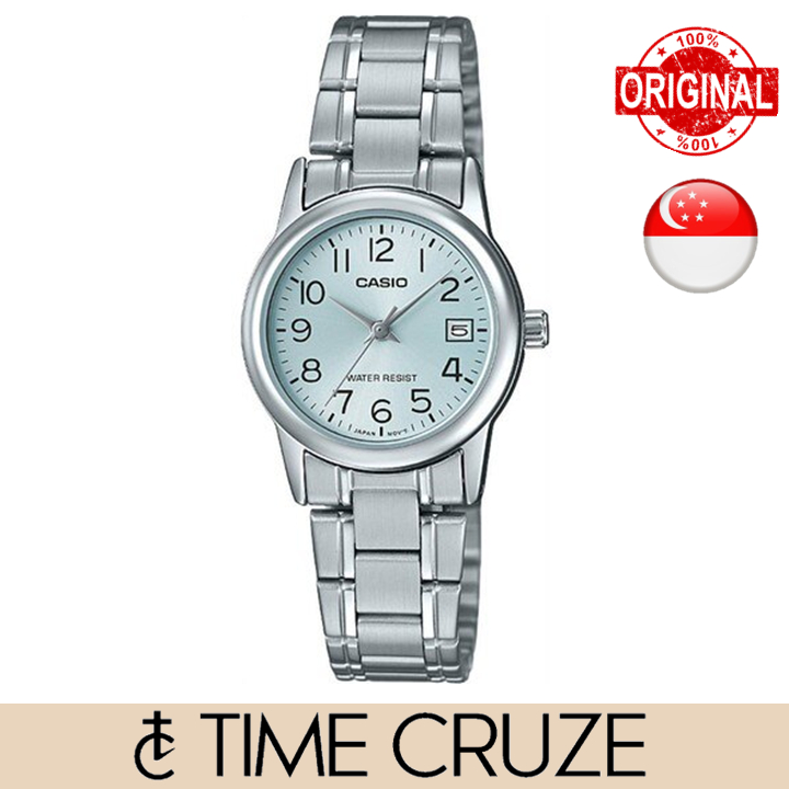 [Time Cruze] Casio LTP-V002 Classic Petite Very Light Blue Dial ...