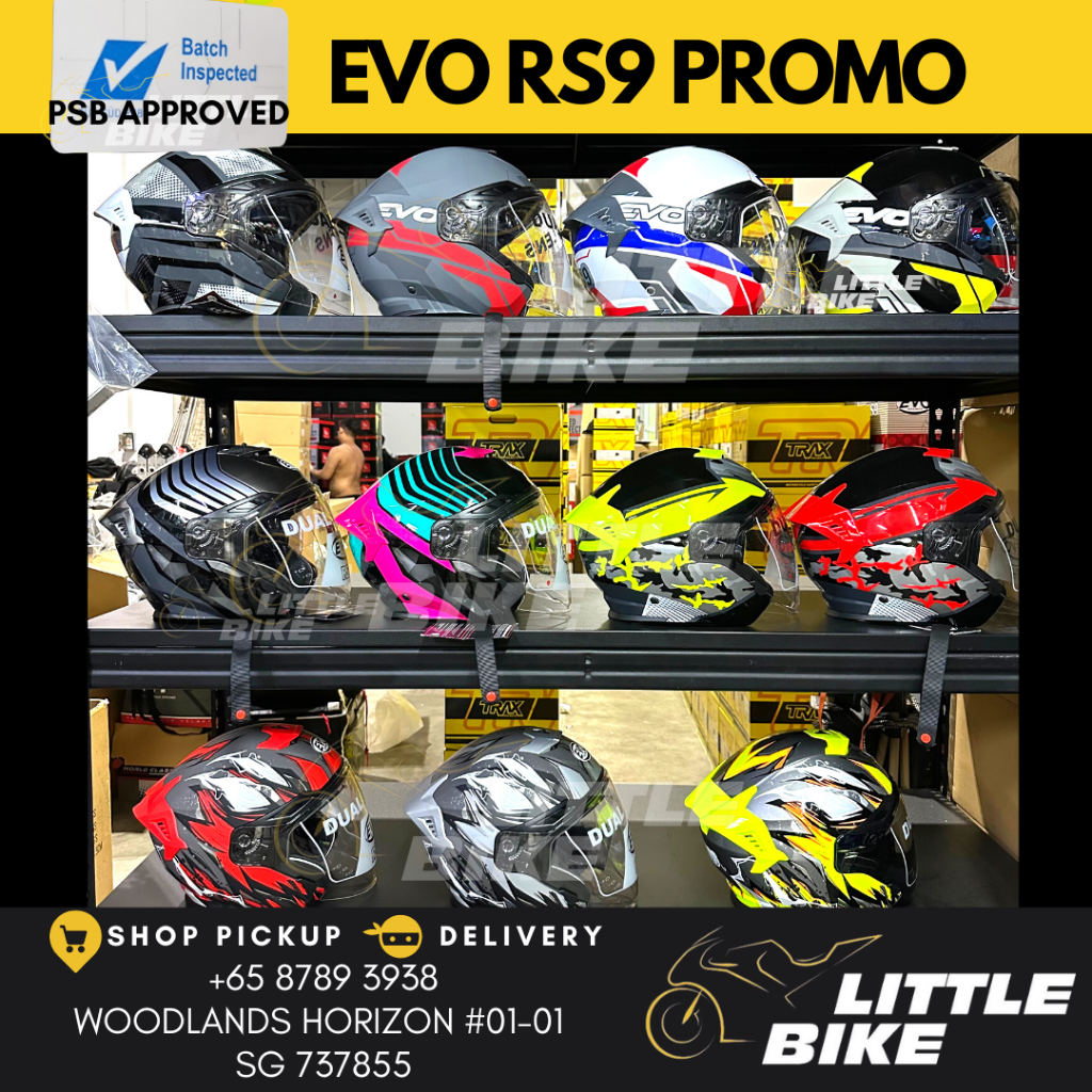 SG SELLER PSB Approved Evo Rs9 Motorcycle open face helmet | Shopee ...