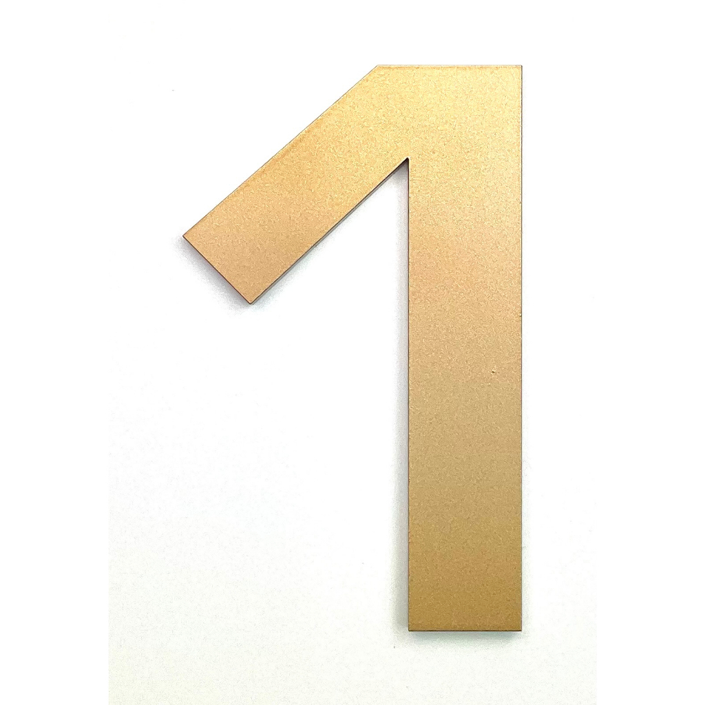 No.1 ( Number One ) | Gold | Large House Or Unit Numbering Acrylic Sign ...