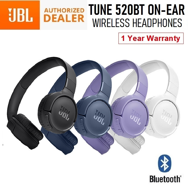 JBL Tune 520BT Wireless On-Ear Bluetooth Headphones Headset Foldable 12 ...
