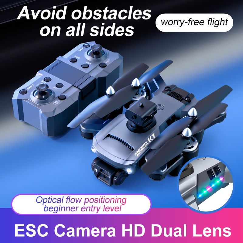 【In stock】K7 Drone 4K Dual Camera, 360°FPV Obstacle Quadcopter with ...