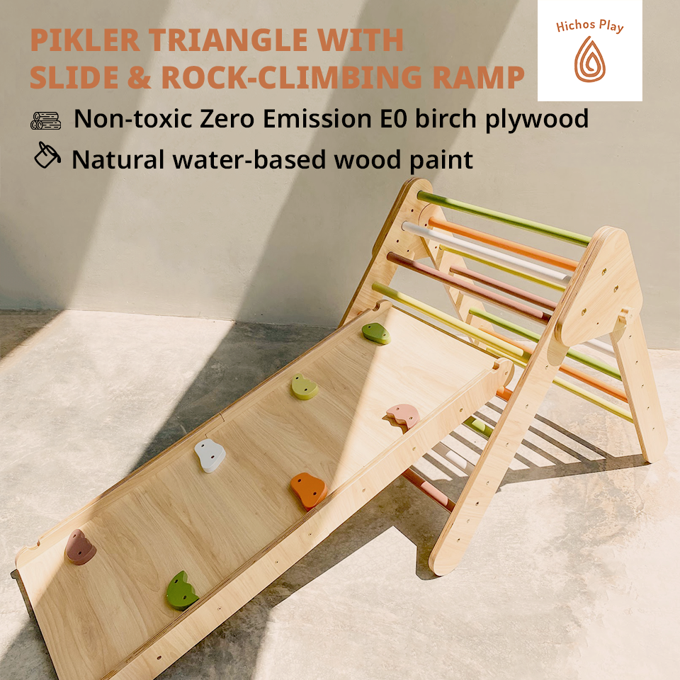 Foldable Montessori Pikler Triangle / Climbing Slide / Waldorf Rocker ...