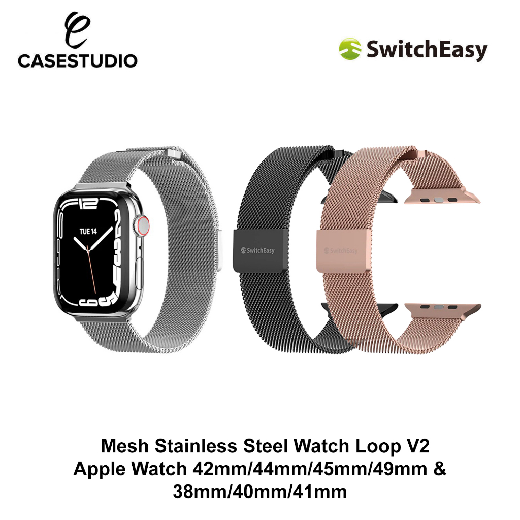 SwitchEasy Mesh Stainless Steel Watch Loop V2 for Apple Watch 38mm/40mm ...