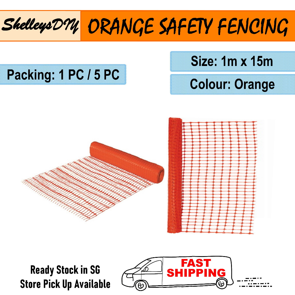 1M X 15M Safety Fencing Orange Barrier Mesh Fence Netting | Shopee ...