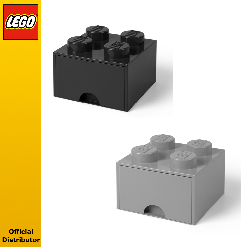 LEGO Storage Brick Drawer 4 Knobs Set of 2 (Black + Grey) | Shopee ...