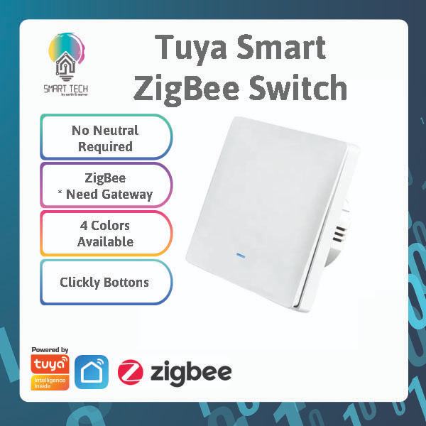 🇸🇬 Smart Tech® Tuya Zigbee Smart Push Switch Light No Neutral Wire No