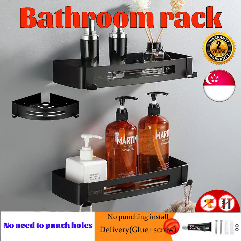 [SG Stock] 304 stainless steel Bathroom shelf Wall mounted triangle ...