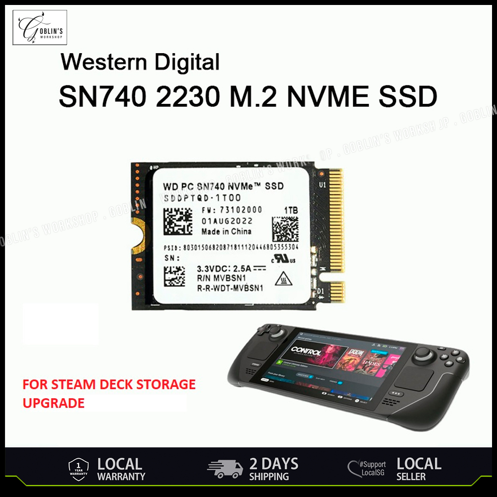 ROG ALLY AND STEAMDECK UPGRADE WD PC SN740 2230 M.2 NVMe PCIe4.0x4 SSD Solid | 1TB / 2TB ...