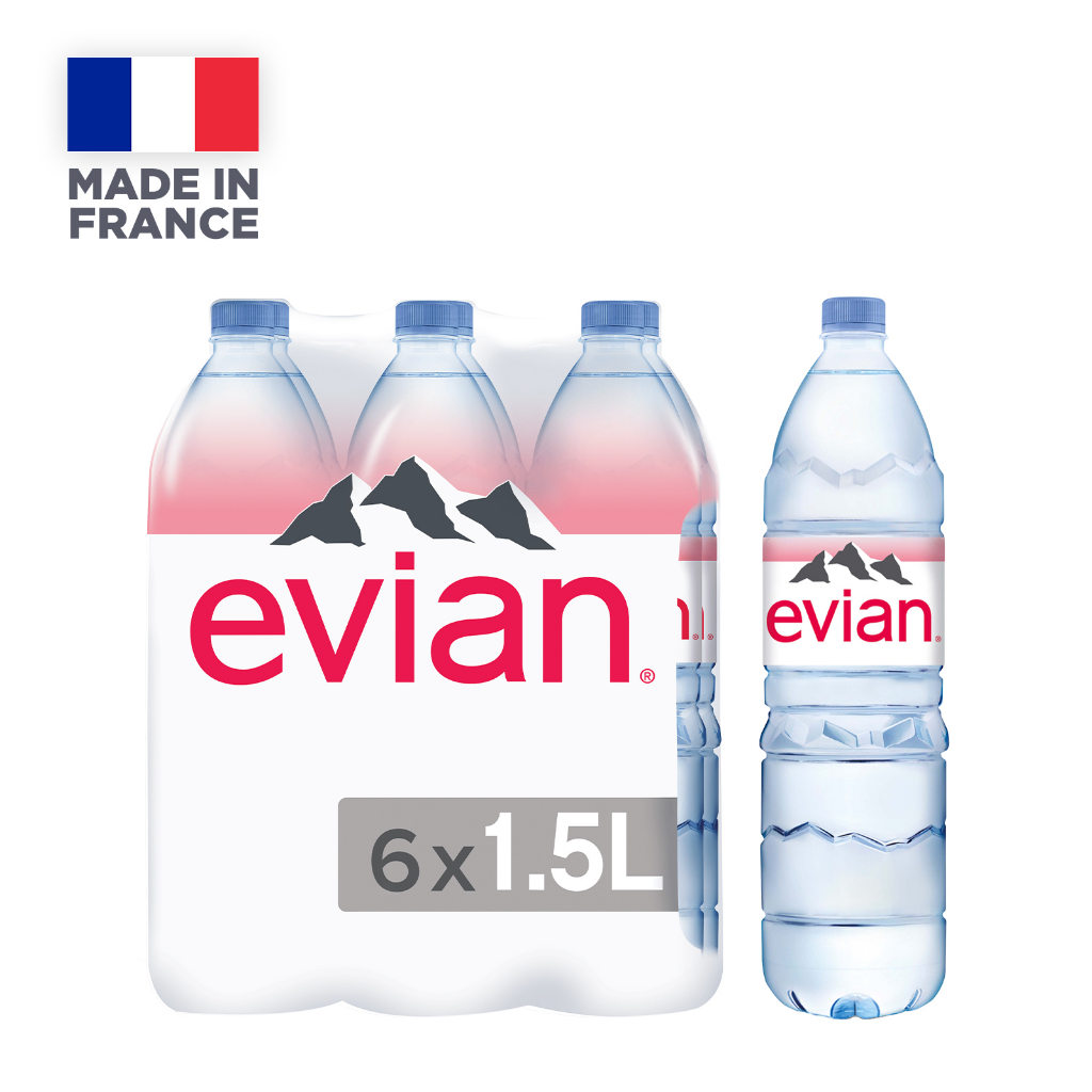 [1 Carton] Evian Natural Mineral Water (6x1.5L) | Shopee Singapore