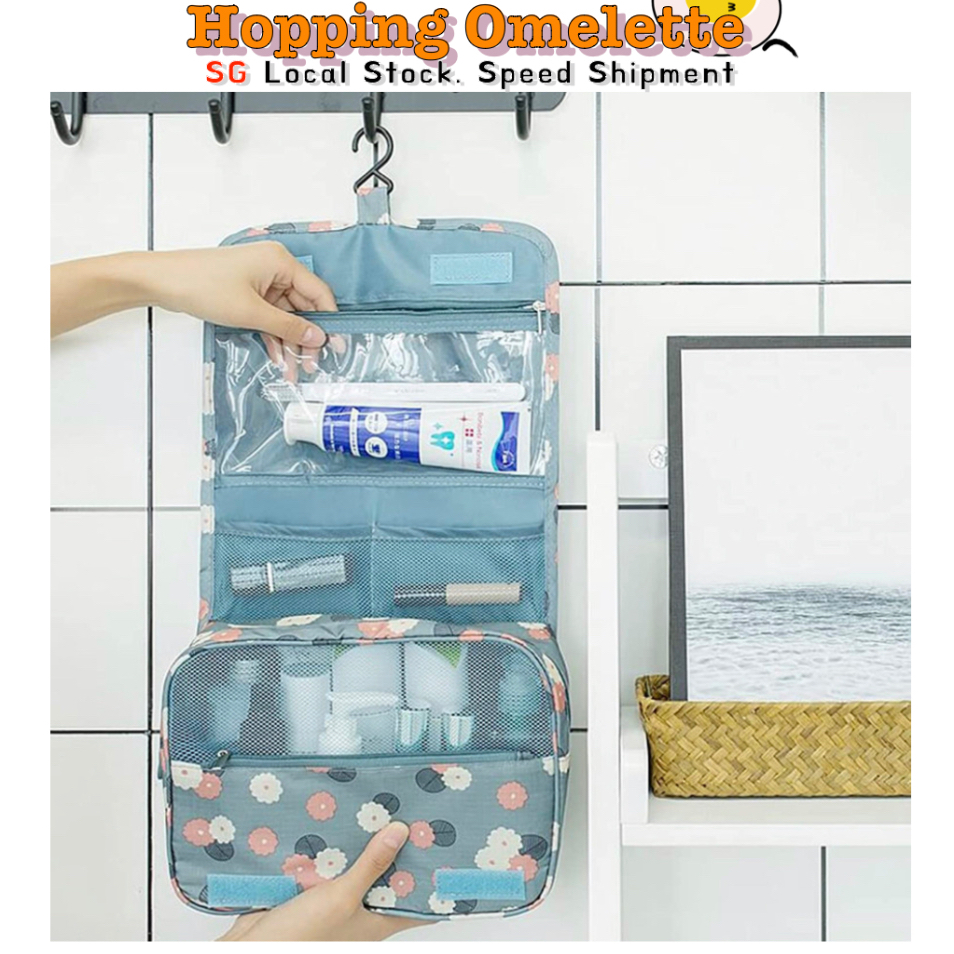[SG stock] ️ Travel Toiletry Organiser, Wash Bag, Make Up Bag, Hanger ...