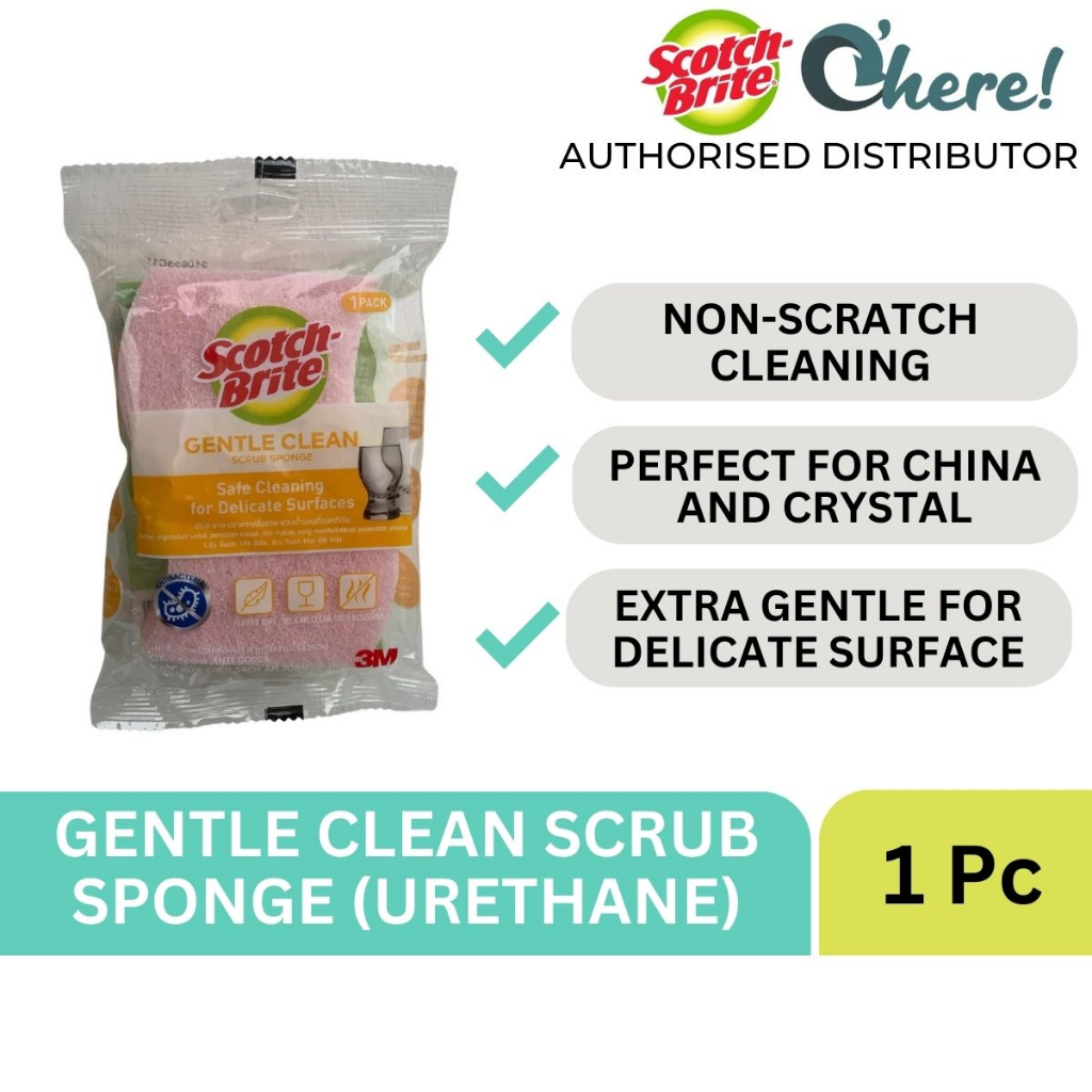 3M Scotch Brite Gentle Clean Scrub Sponge (Delicate Surfaces ...