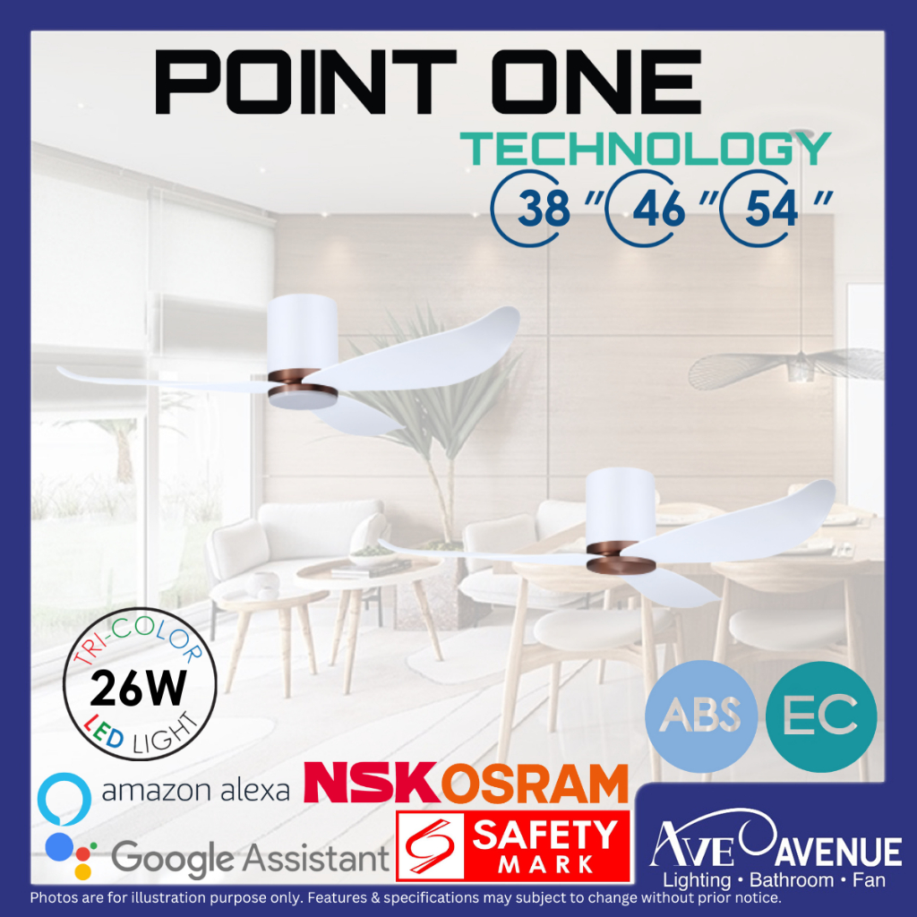 POINT ONE GUST VSPEC-III EC Motor Ceiling Fan with Smart, Copper Bronze ...