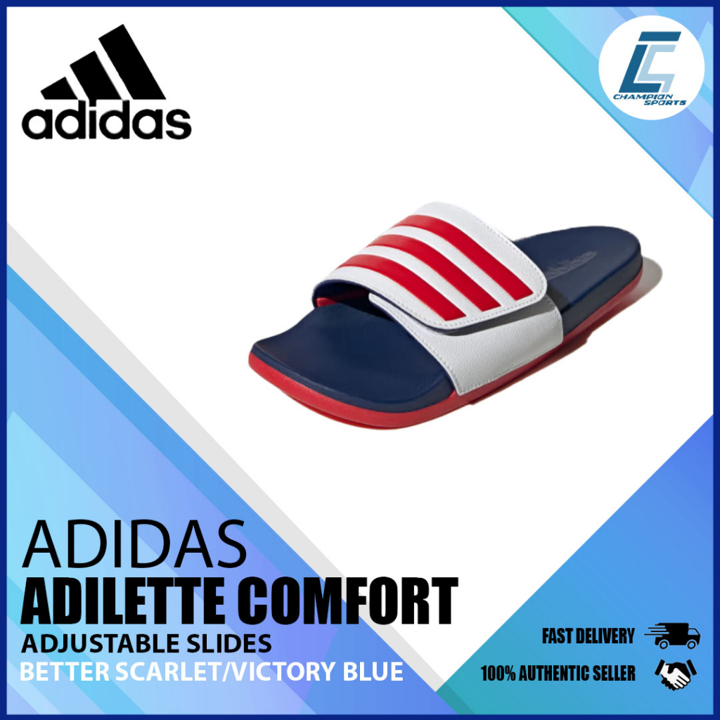 Adidas Mens Adilette Comfort Adjustable Slides (HP9693) | Shopee Singapore