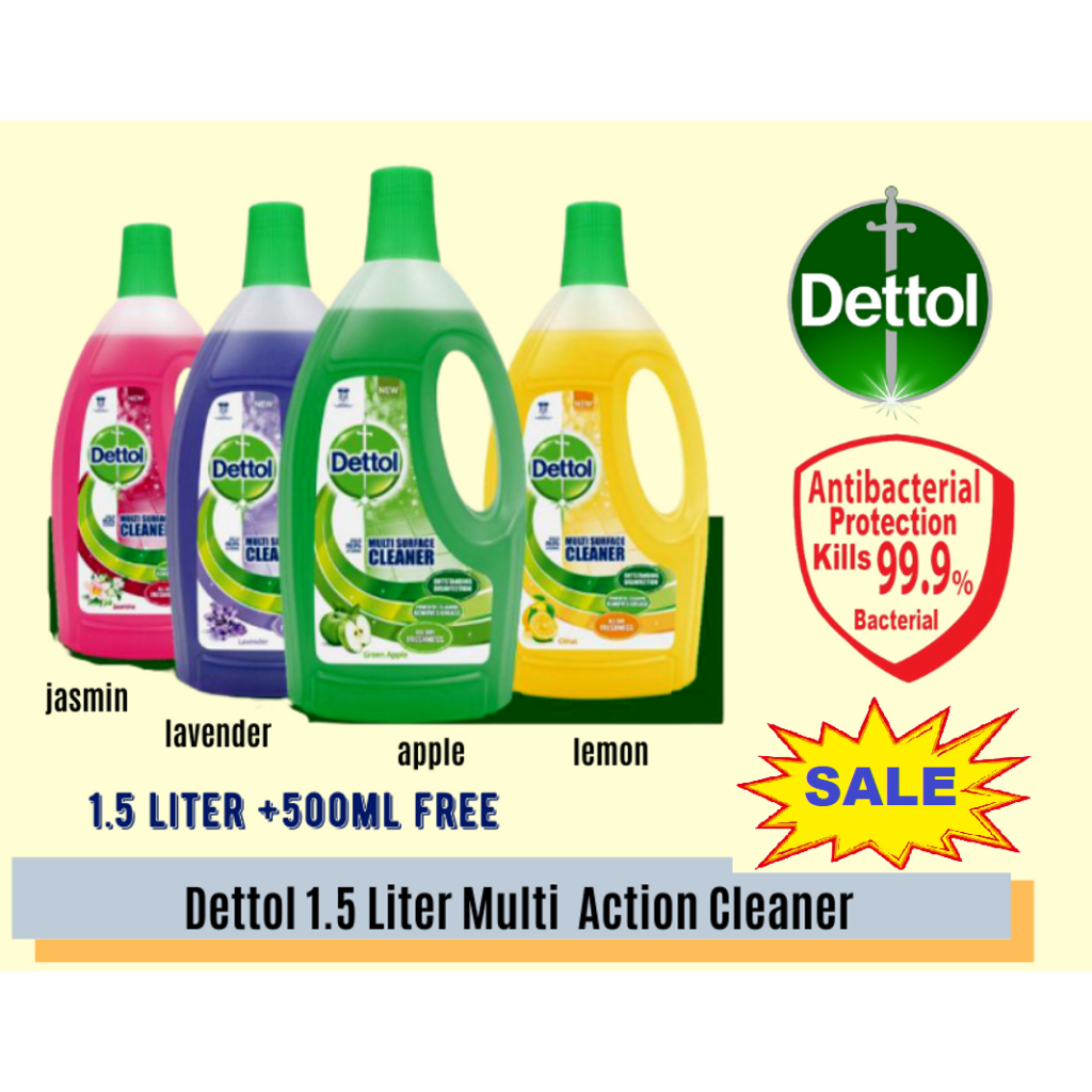 Dettol Multi Action Cleaner Liquid Multipurpose Cleaner - 1.5L | Shopee ...