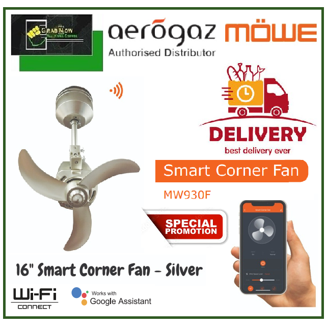 MOWE MW930F SMART CORNER FAN ( SILVER ) | Shopee Singapore