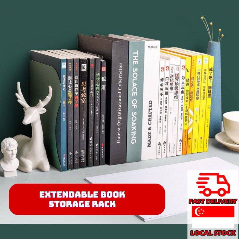 🇸🇬SG Ready Stock🇸🇬 Extendable Retractable Expandable Metal Book Shelf ...
