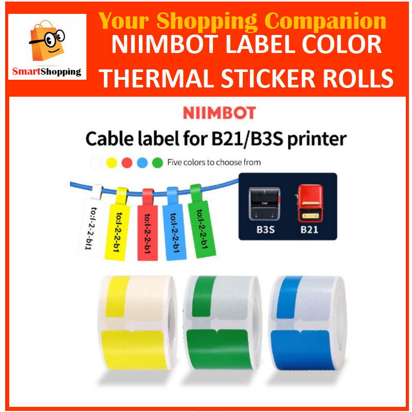 NIIMBOT Original Tape Thermal Label Stickers White Colorful Price Tag Printer Label Maker B1 B21 ...
