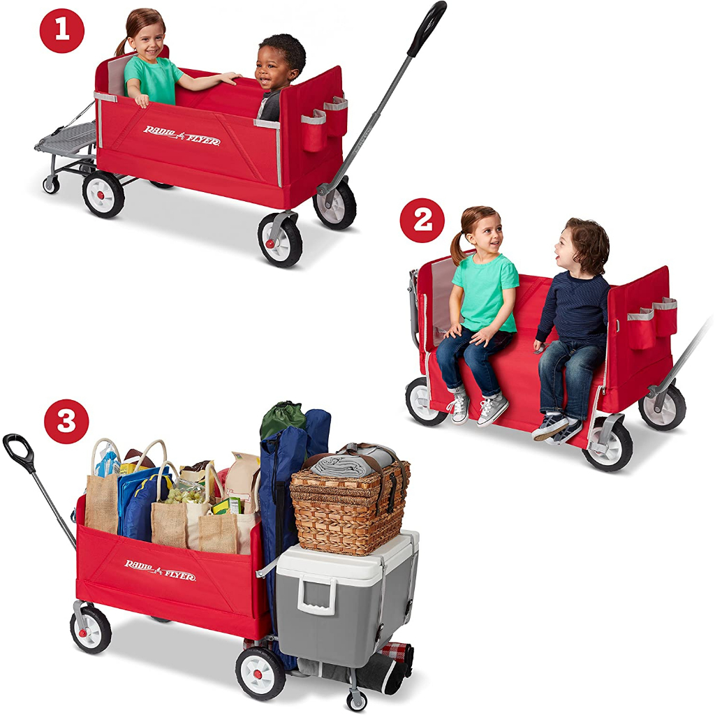 Radio Flyer 3-in-1 EZ-Folding Tailgater Wagon with Cooler Caddy ride on ...