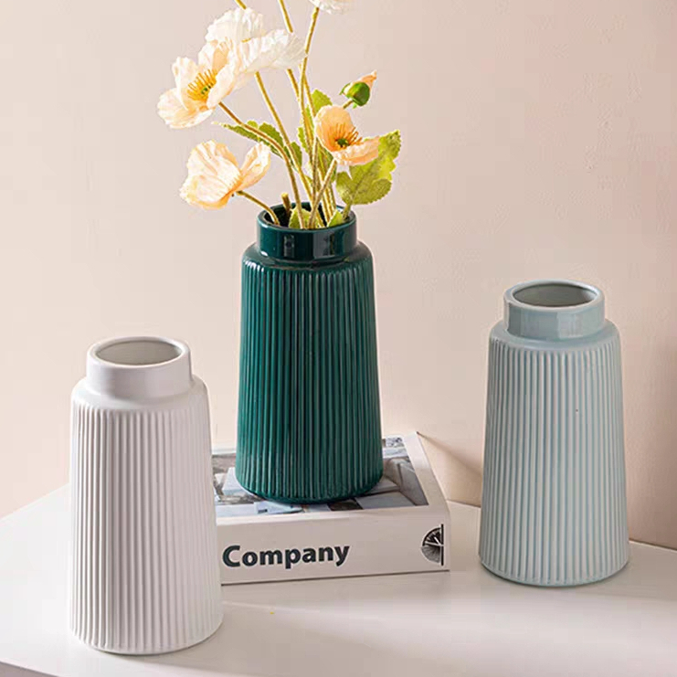[SG Stock] Simple Modern Ceramic Vase Table-top Dry Flower Decorations ...