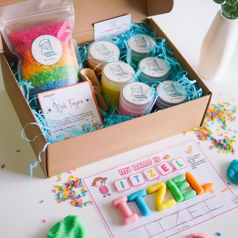Mega Gift Set (Name Recognition) Homemade Playdough/Sensory Rice ...