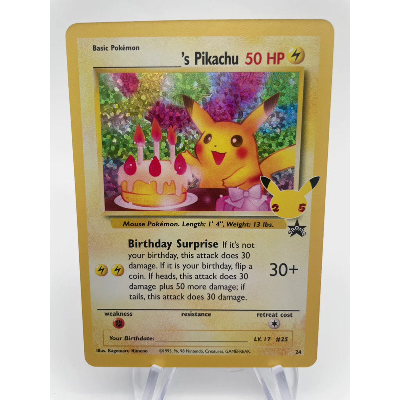 Pokémon TCG Card Birthday Pikachu 25th Celebrations | Shopee Singapore