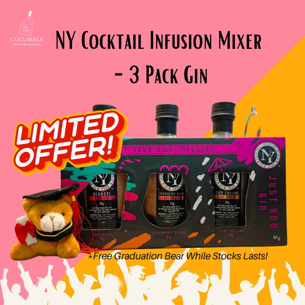 NY Cocktail Infusion Mixer - 3 Pack Gin (*Free Graduation Bear Limited ...