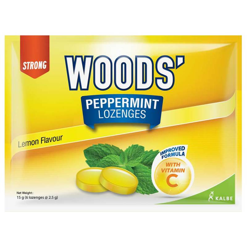 Woods' Peppermint Lozenges Lemon With Vitamin C 6'S | Shopee Singapore