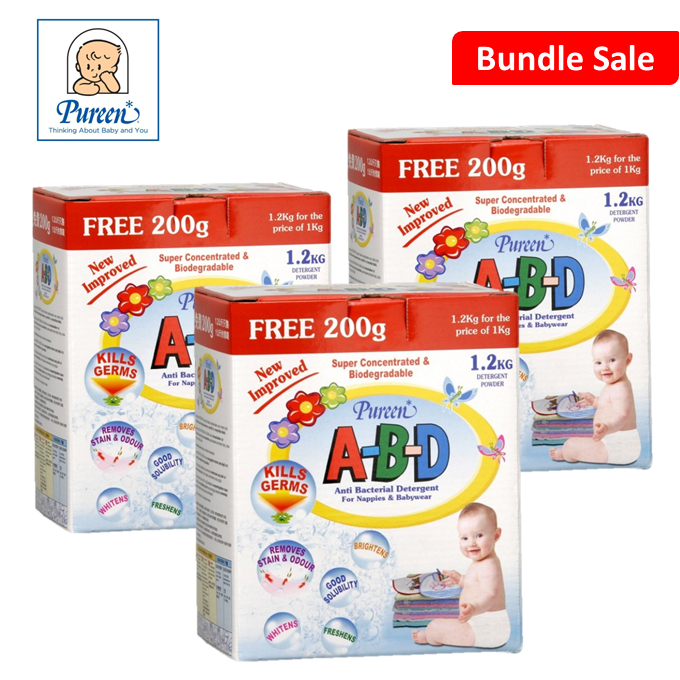 Pureen A-B-D Antibacterial Detergent Powder 1.2kg X 3 Boxes BUNDLE SALE ...