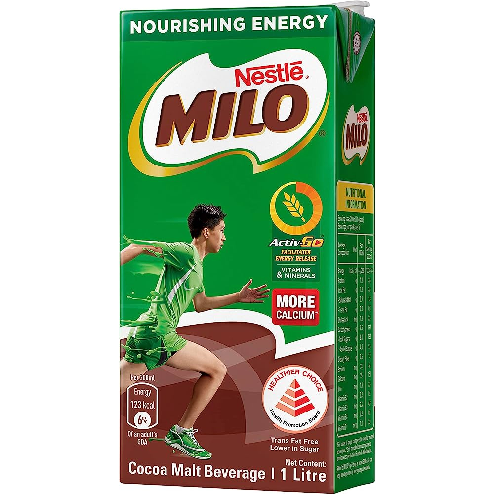 Milo UHT 50-Percent Less Sugar Chocolate Malted Milk/UHT 50% Less Sugar ...