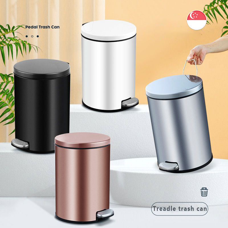 Stainless Steel Dustbin/ Trash Bin Rubbish Bin/ 6L 8L 12L | Shopee Singapore