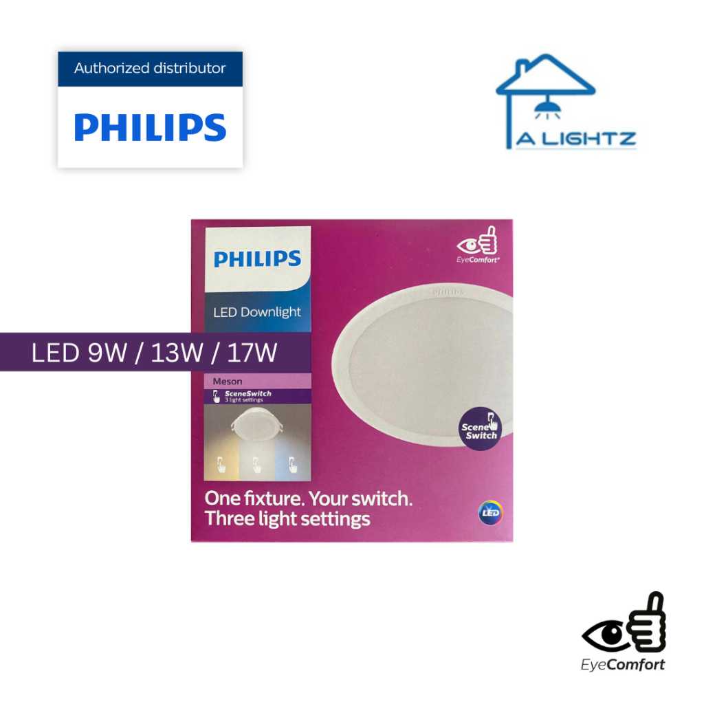 Philips Meson SceneSwitch LED Downlight 3 Tones 9W 13W 17W | Shopee ...