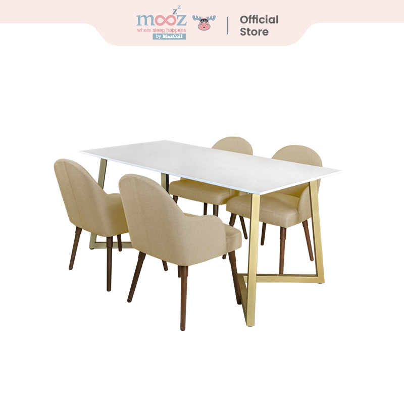 mooZzz Marco Table + Chairs (1 + 4 Dining Set) | Shopee Singapore