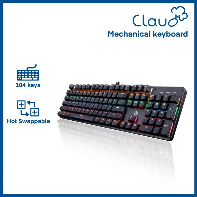 Claud K104 Mechanical Keyboard Hotswap 104 Keys for Gaming | Shopee ...