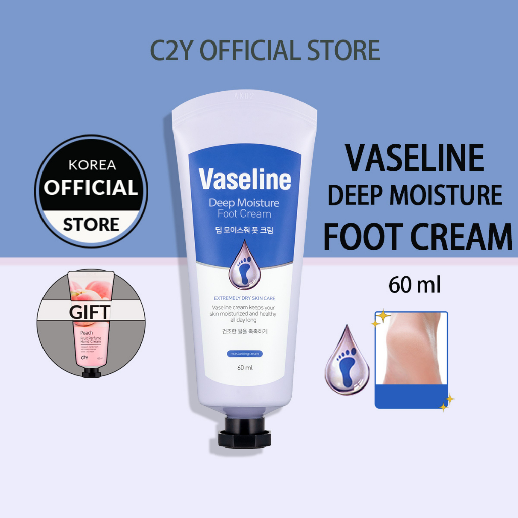 60ml Vaseline Deep Moisture Foot Cream/foot cream/foot care/legs care/foot lotion/moisturizing ...