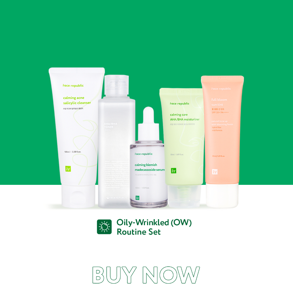 Face Republic Oily Wrinkled (OW) Routine Set [Acne, Pimples, Anti Aging ...