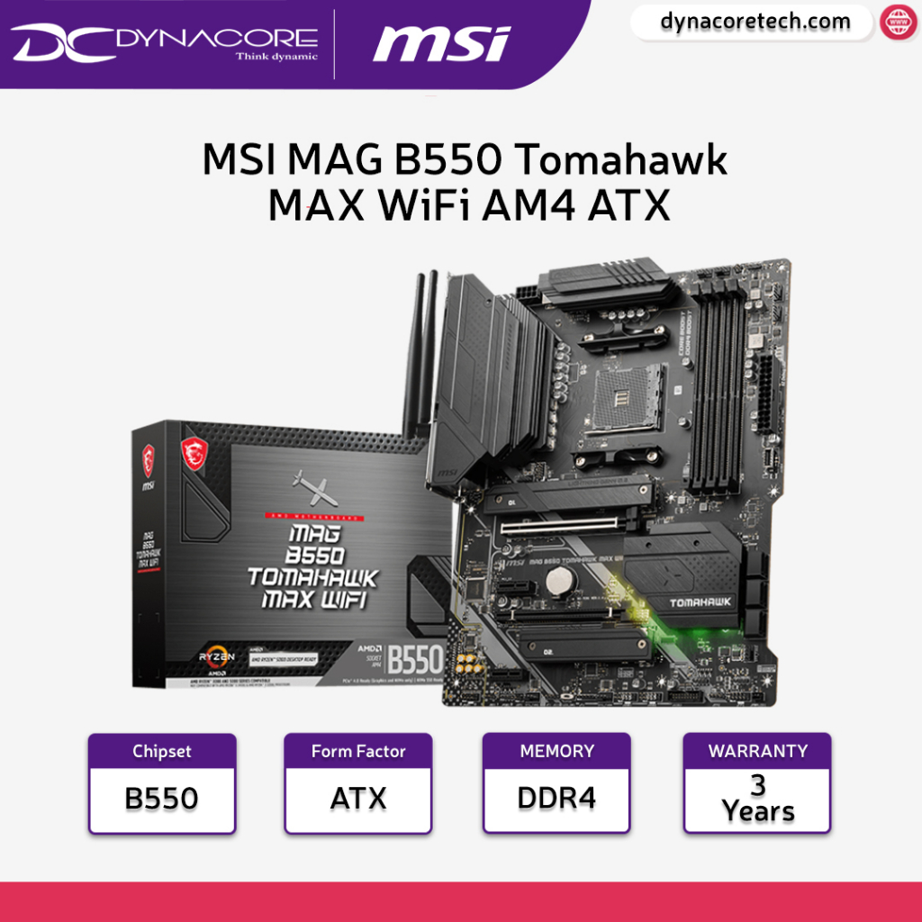 MSI MAG B550 Tomahawk MAX WiFi AM4 ATX Motherboard | Shopee Singapore