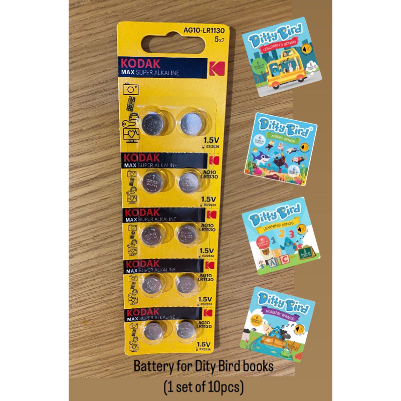 [AG10 LR1130] Battery for Ditty Bird Books (10 pcs) | Shopee Singapore