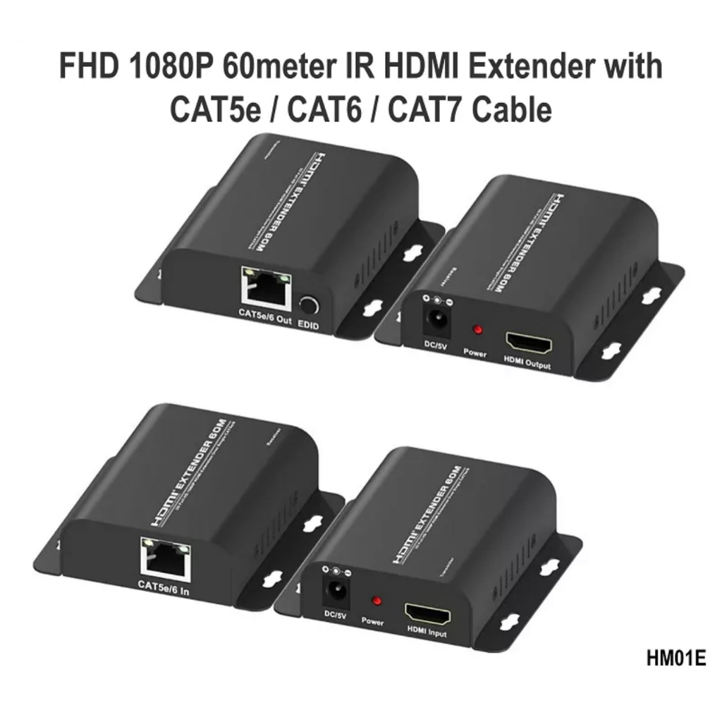 High Quality FHD 1080P 60M HDMI to RJ45 LAN Extender With Power Adapter ...