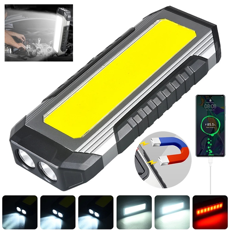 Work Light LED COB Floodlight USB Rechargeable Portable Torchlight ...