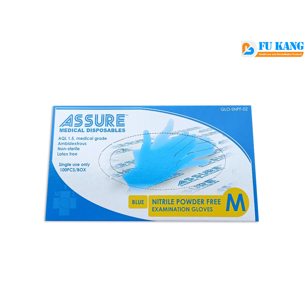ASSURE Medical Disposable Nitrile Powder Free Examination Gloves Blue ...