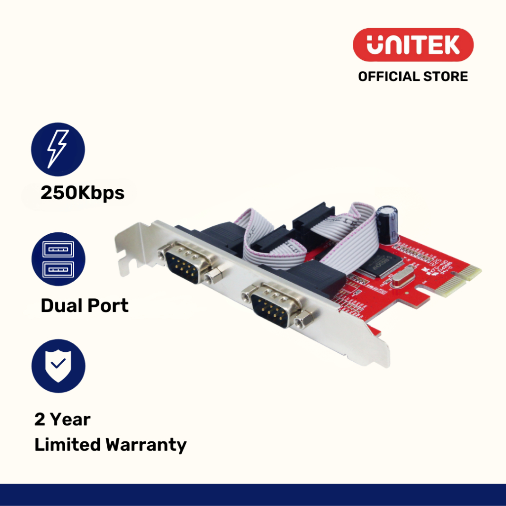 2 Ports PCIe Serial Card Y-7504 | Shopee Singapore