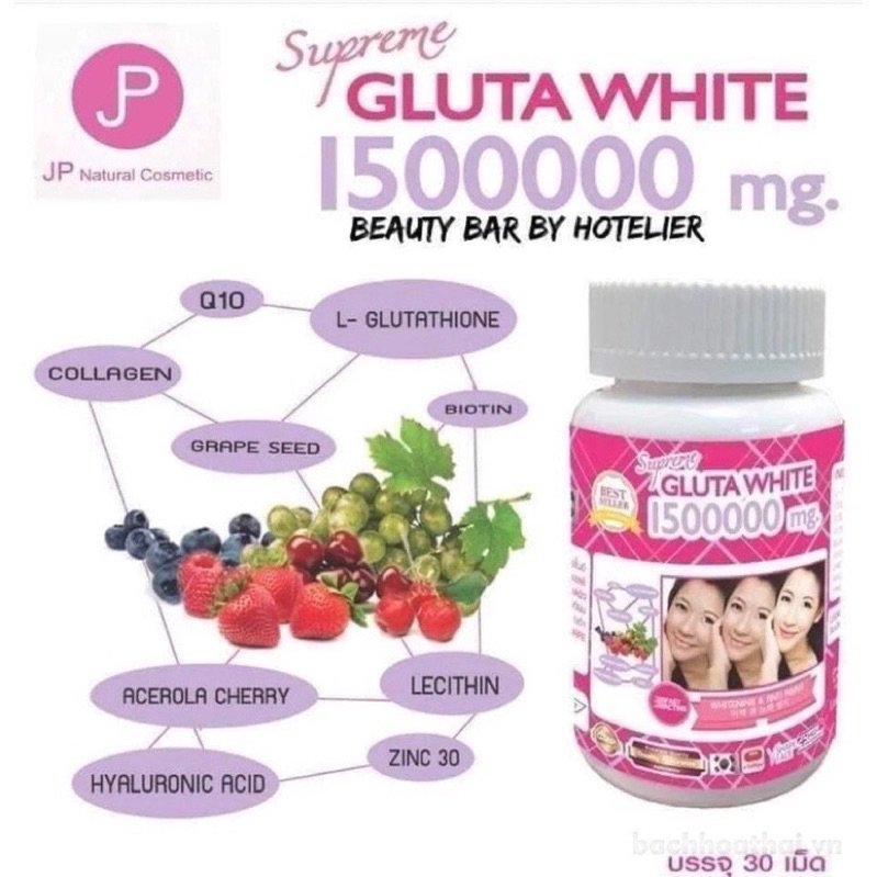 Supreme Gluta White 1500000 Mg Thai Anti-Aging Whitening Oral Tablets ...